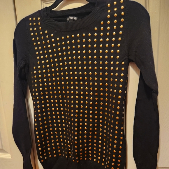 Express | Sweaters | Express Black And Gold Sweater | Poshmark